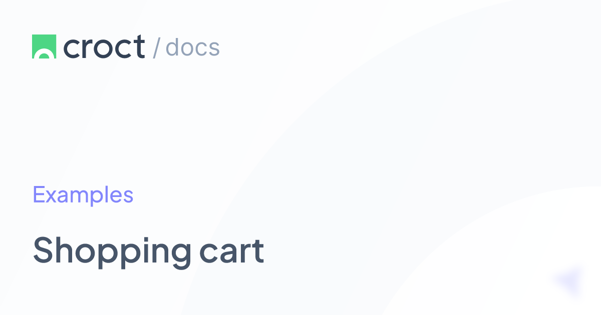 Shopping cart | Croct Documentation