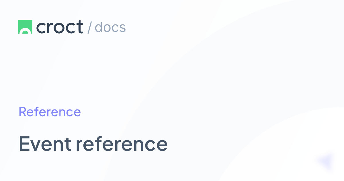 Event reference | Croct Documentation